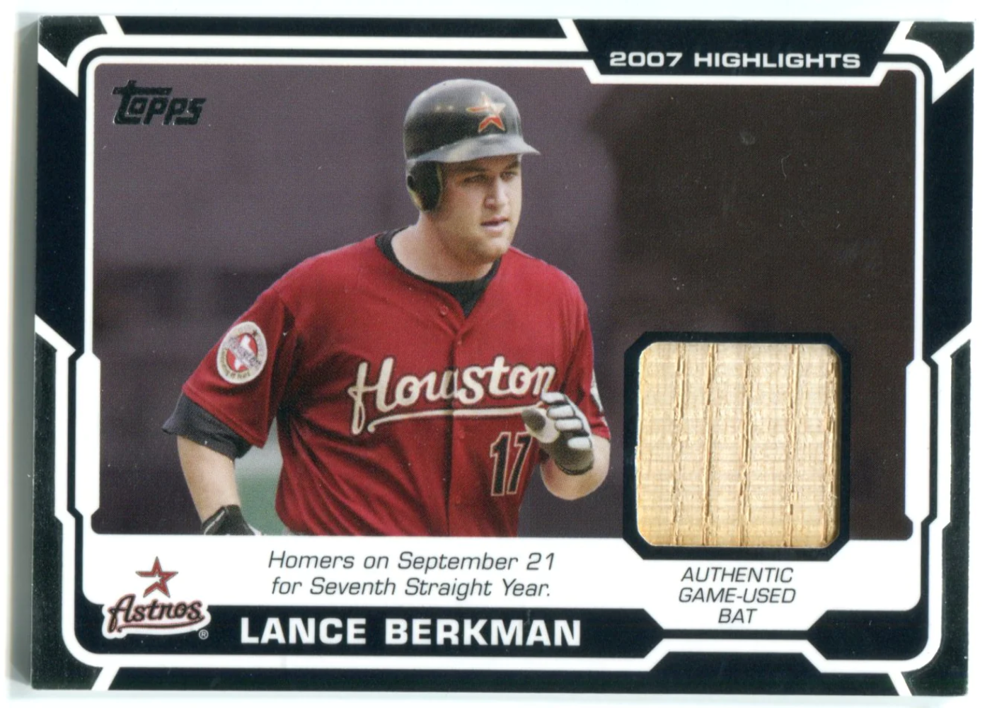 Lance Berkman Topps Bat Card | eBay