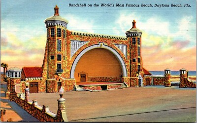 Postcard FL View World Largest Bandshell Boardwalk Daytona Beach ...