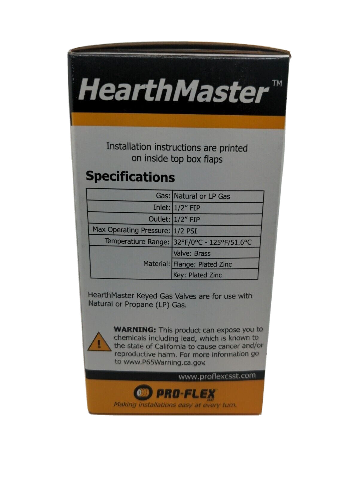 HearthMaster Pro Flex Fireplace Straight Valve Key & Flange PF-954-NIC ...