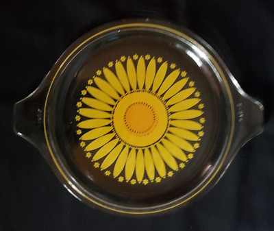 Vtg Pyrex 470-C Clear Glass Daisy (Promo Pattern) Casserole Lid 1969-70 ...