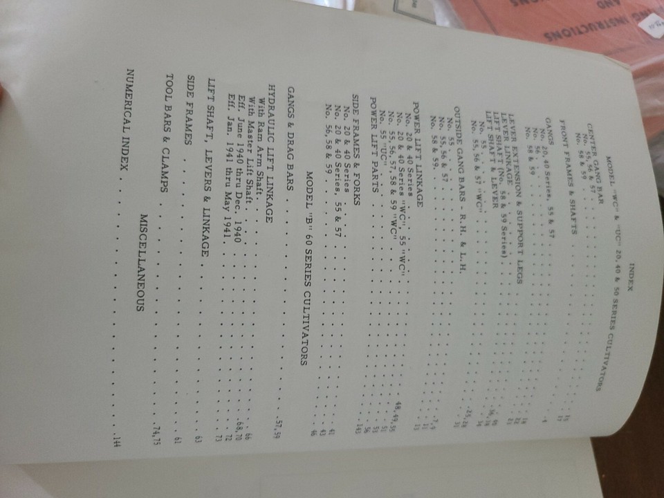 allis chalmers, Row Crop Cultivator. Dears Parts Catalog Manual | eBay