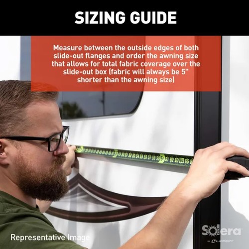 Lippert V000163285 White 7 Ft. RV Slide-Out Vinyl Solera Slide Topper ...