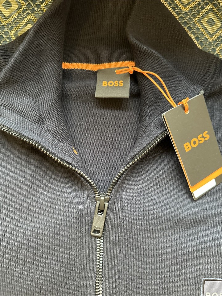 Hugo Boss Kanobix Logo Patch Zip Jumper. Size XXL. RRP £129 | eBay UK