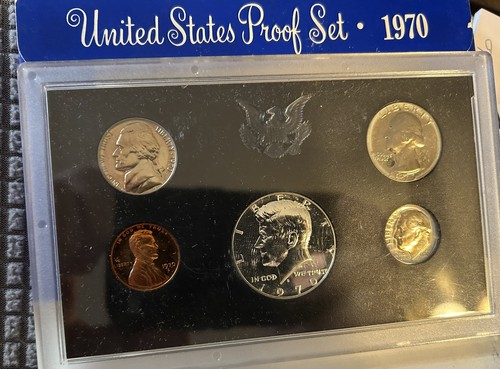 1970 Proof Set Original Box Large Date Cent US Mint 5 Coins | eBay