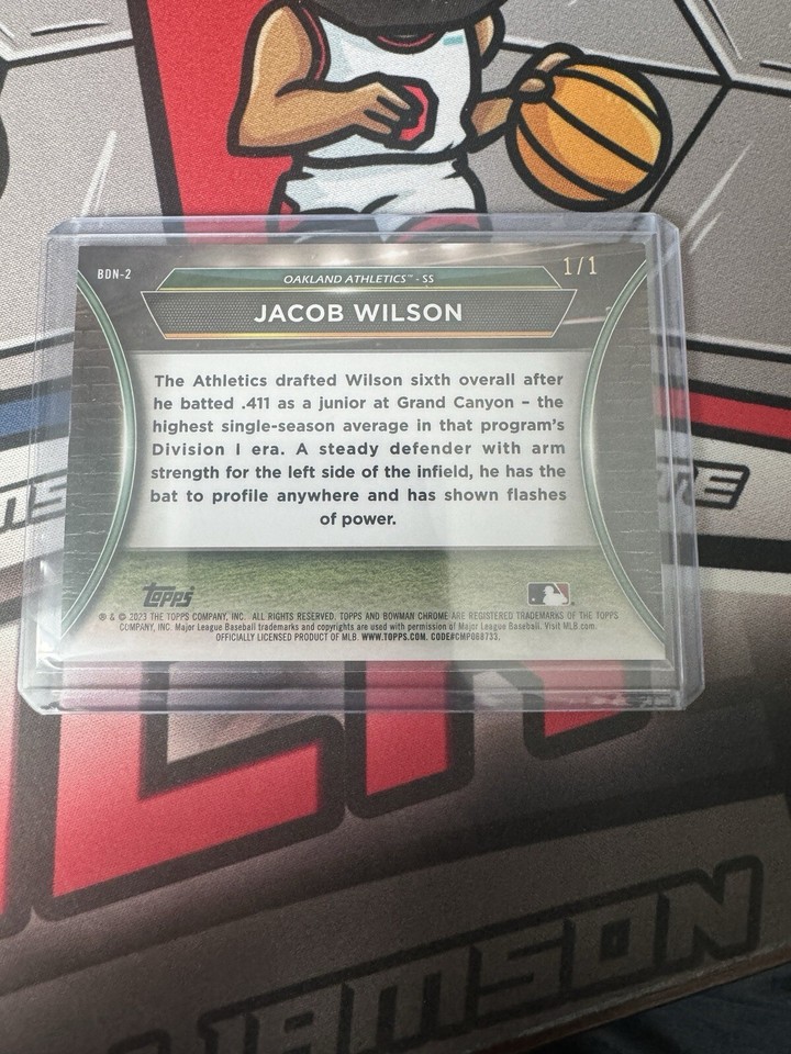 2023 Bowman Chrome JACOB WILSON Draft Night Superfractor 1/1 | eBay