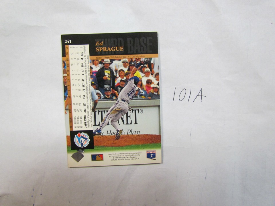 1994 Upper Deck Ed Sprague Autographed Signed Baseball Card | eBay