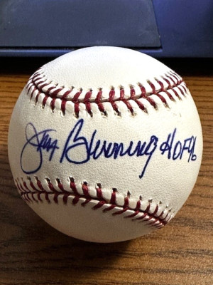 JIM BUNNING 2 SIGNED AUTOGRAPHED OML BASEBALL! Phillies, Tigers! "HOF ...