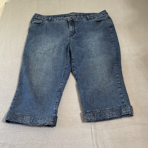 Gloria Vanderbilt ALEXANDRA All Around Slimming Effect Bling Cuff Capri ...