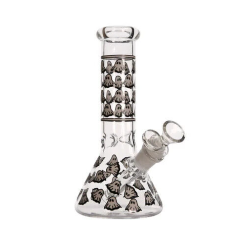 8" Glow in the Dark Ghost Glass Beaker Bong Thick Hookah Water Pipe ...