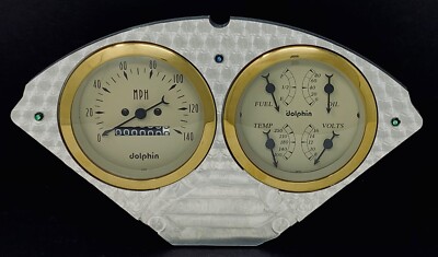1955 1956 Chevy Car 2 Gauge Dash Panel Insert Quad Style Engine Turned ...