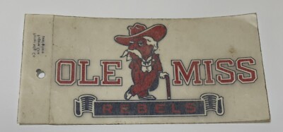 Vintage 1970s OLE MISS REBELS Football Sticker Decal with COLONEL REB ...