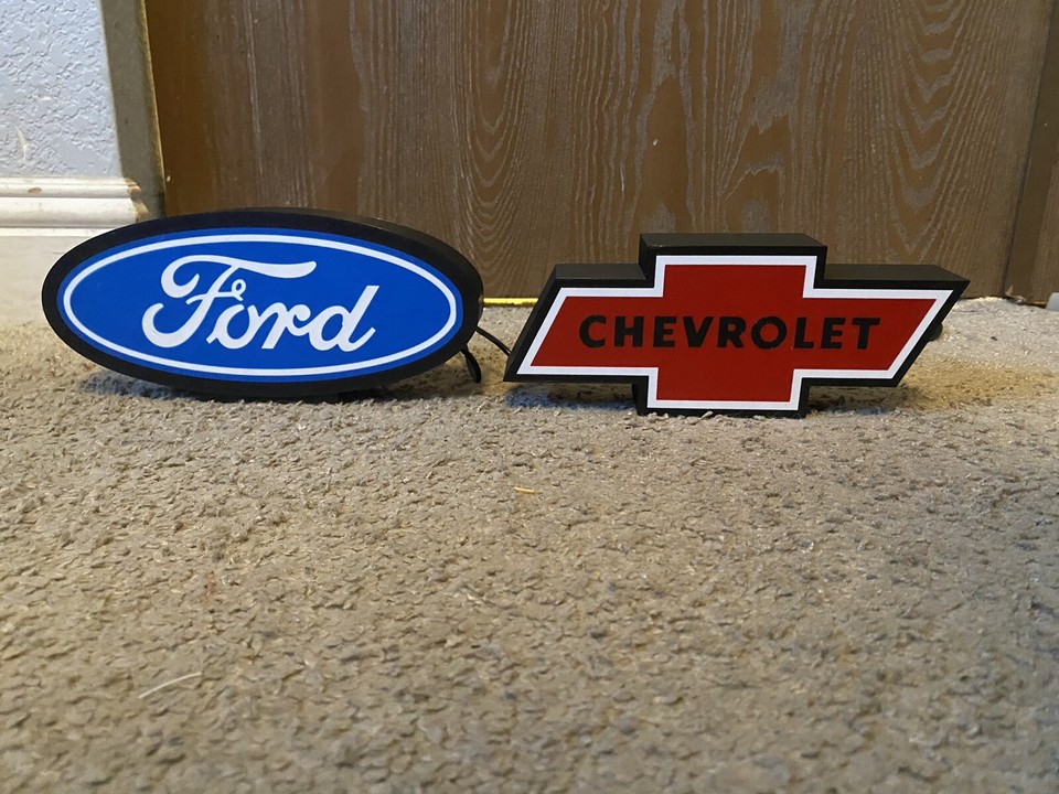 Chevy Ford Light Up Lightbox | eBay