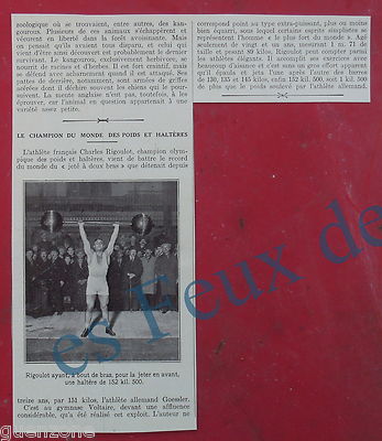 Document photo Charles Rigoulot halterophilie 1924, antique print | eBay