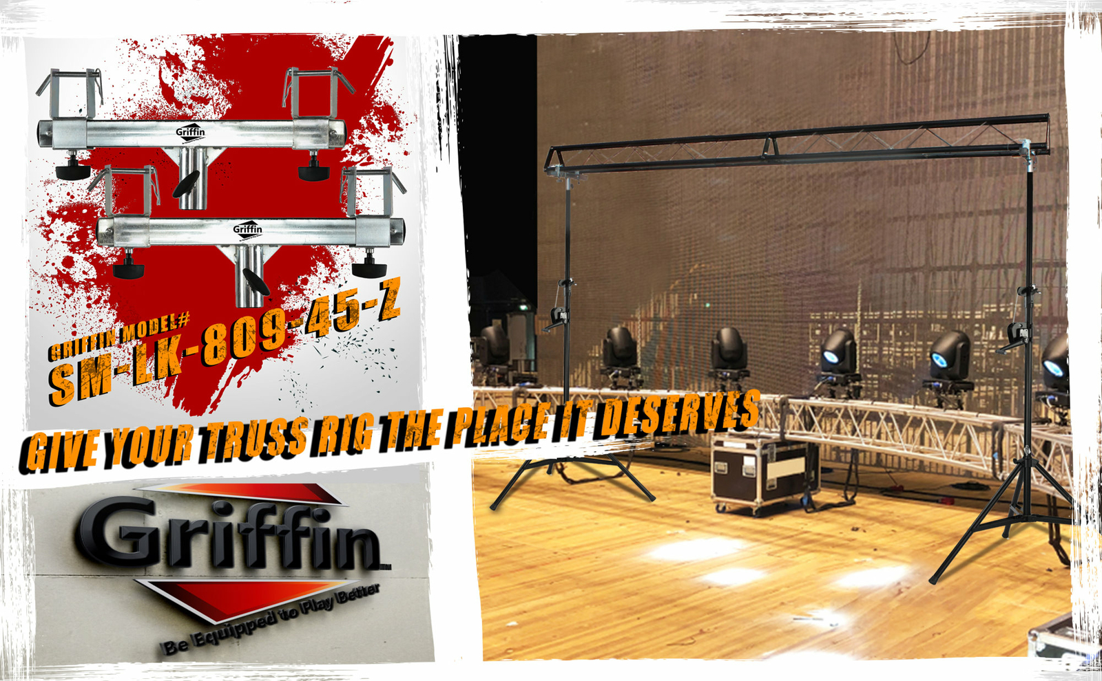 GRIFFIN T Bar Adapters for Lighting Truss Stands (2)| Triangle / Square ...