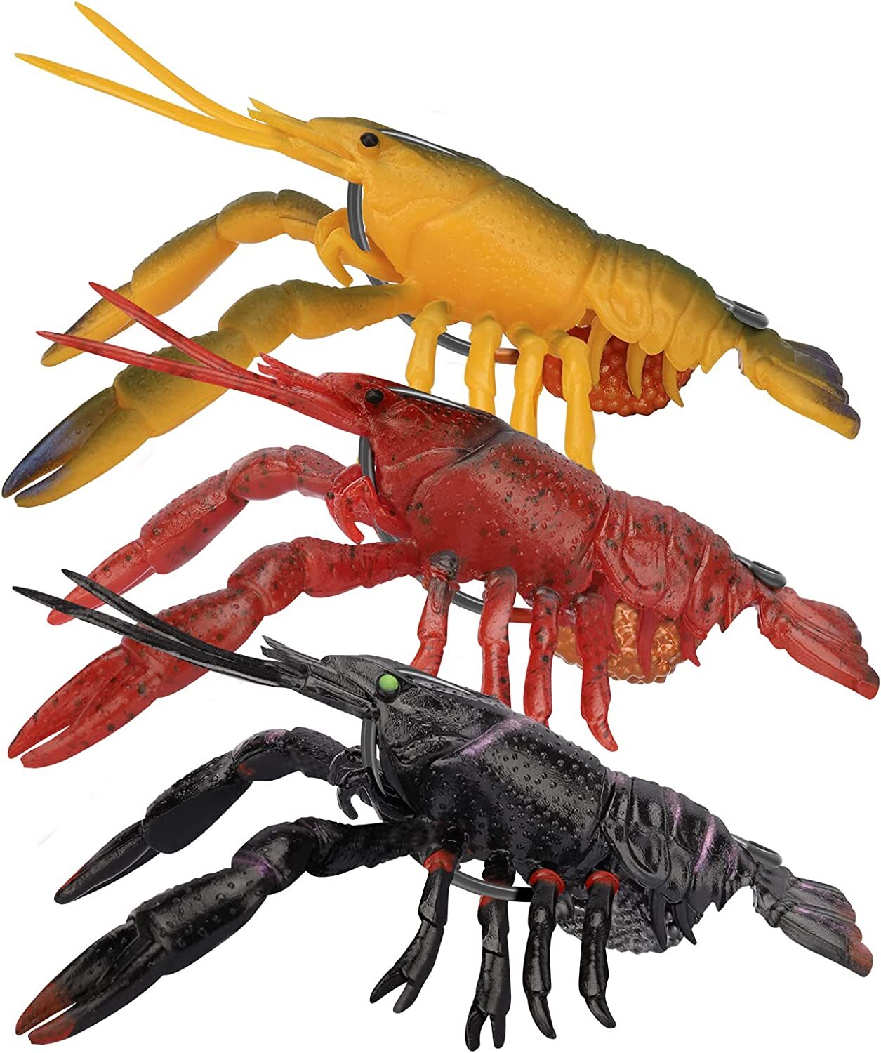 3/6x Soft Plastic Crayfish 63MM TPE 10x Stretch VMC 13g Yabby Lure Bass ...