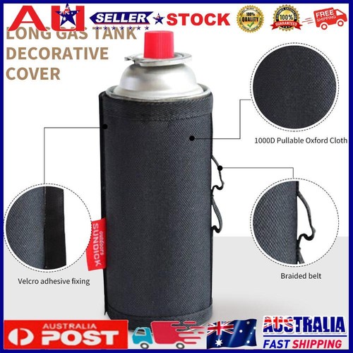 Long Gas Canister Cover Outdoor Camping Fuel Cylinder Tank Case (Black ...