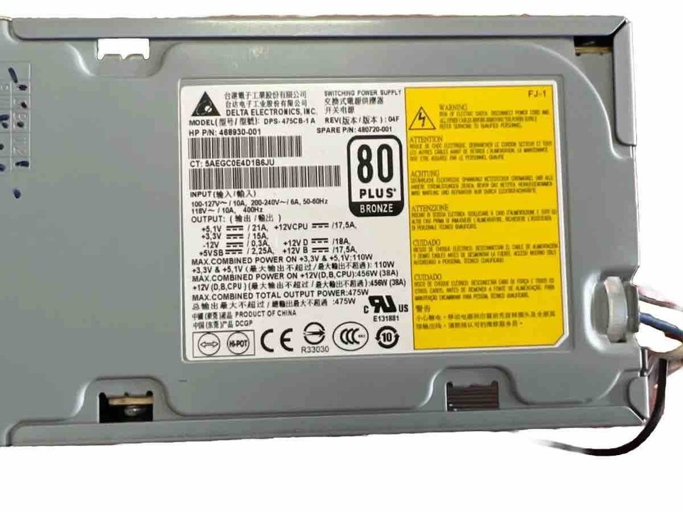 Delta Electronics DPS 475CB 1 A PSU Power Supply Unit PSU 475W 80 Plus ...