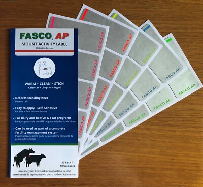 FASCO AP Heat Estrus Detector Patches 50 Count YELLOW Breeding Cattle ...