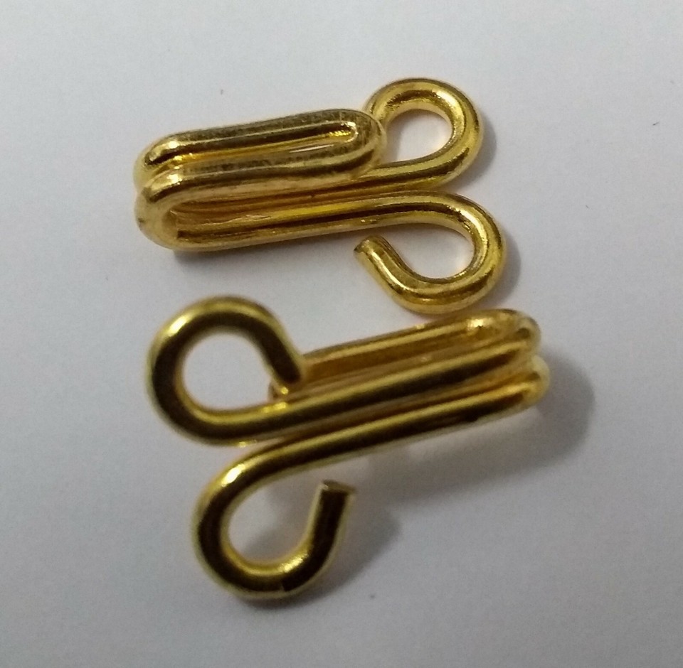Aiguillette Pipe Cord Chain Snipe Hooks 1 Pair Brass / Gold Coloured ...