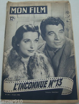 MON FILM n°200 ¤ 1950 ¤ L'INCONNUE N°13 ¤ RENE DARRY/MARCELLE DERRIEN ...