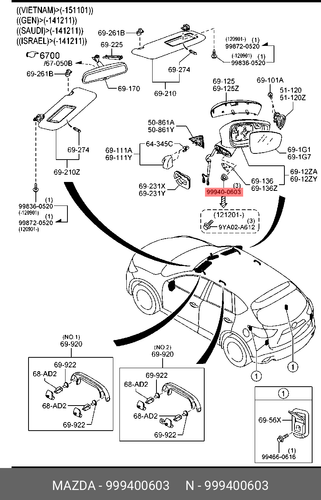 Genuine OE Nut 999400603 For Mazda 99940-0603 | eBay.de