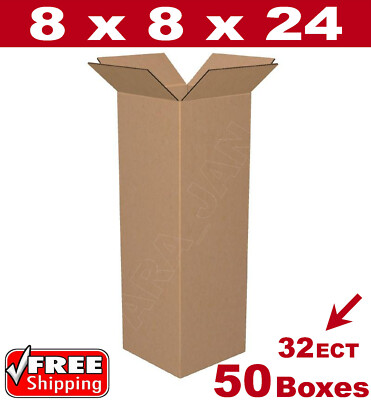 50 - 8x8x24 Cardboard Boxes Mailing Packing Shipping Box 32ECT ...