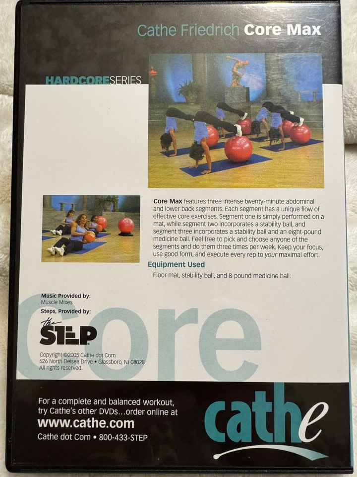 Cathe Friedrich's Hardcore Series Exercise DVD: CORE MAX BRAND NEW ...