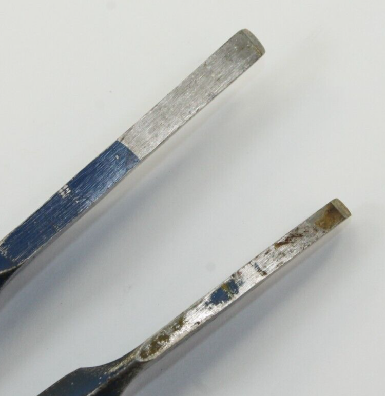 Pair Hargrave 233 CTC Chisel 3/16" & 1/4" USA Half Round Radius Lot of ...
