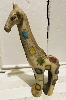 Raku Fenix Pottery GIRAFFE Hand Made in South Africa Hand Signed 12.5 ...
