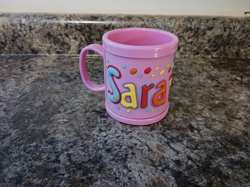 Name: SARA - NEW Personalized Kids Childs Mug Cup Plastic 10oz. 3D John ...