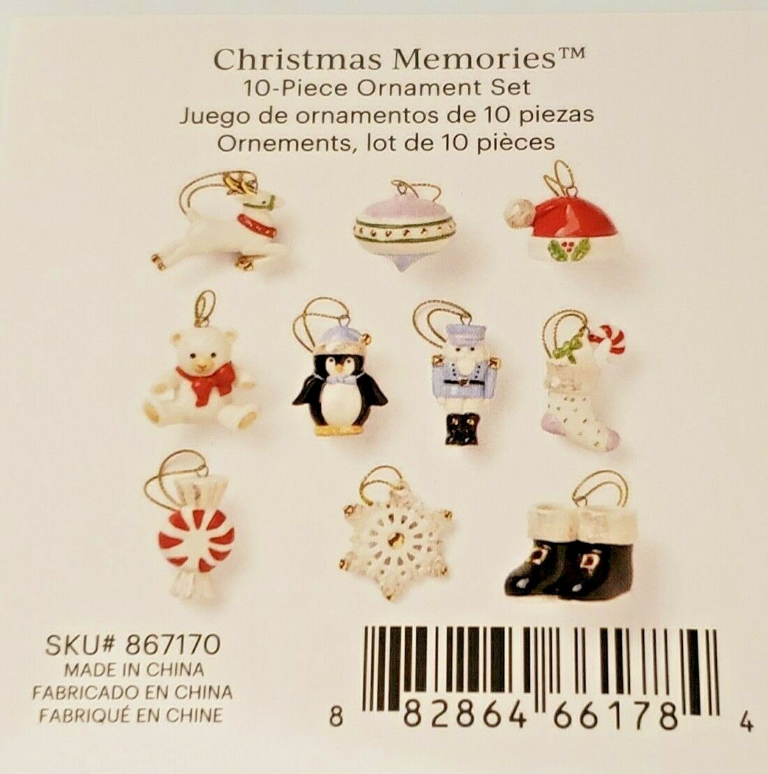Lenox Christmas Memories 10 Miniature Tree Ornaments Set Mini for sale ...
