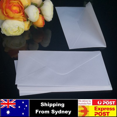 20 Good quality Rectangle envelopes DL Metallic White 120 gsm 11 x 22 ...