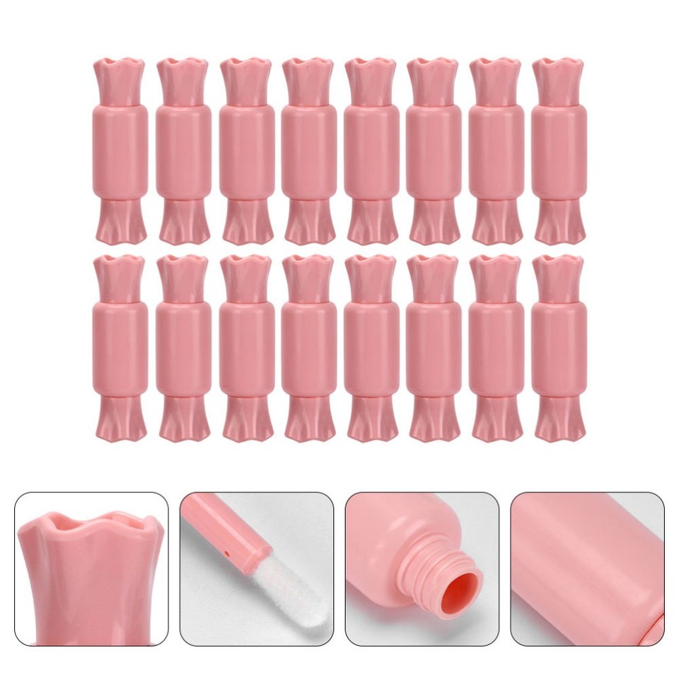 16pcs Pink Lip Gloss Tubes Candy Shape Lip Gloss Containers Lip Gloss ...