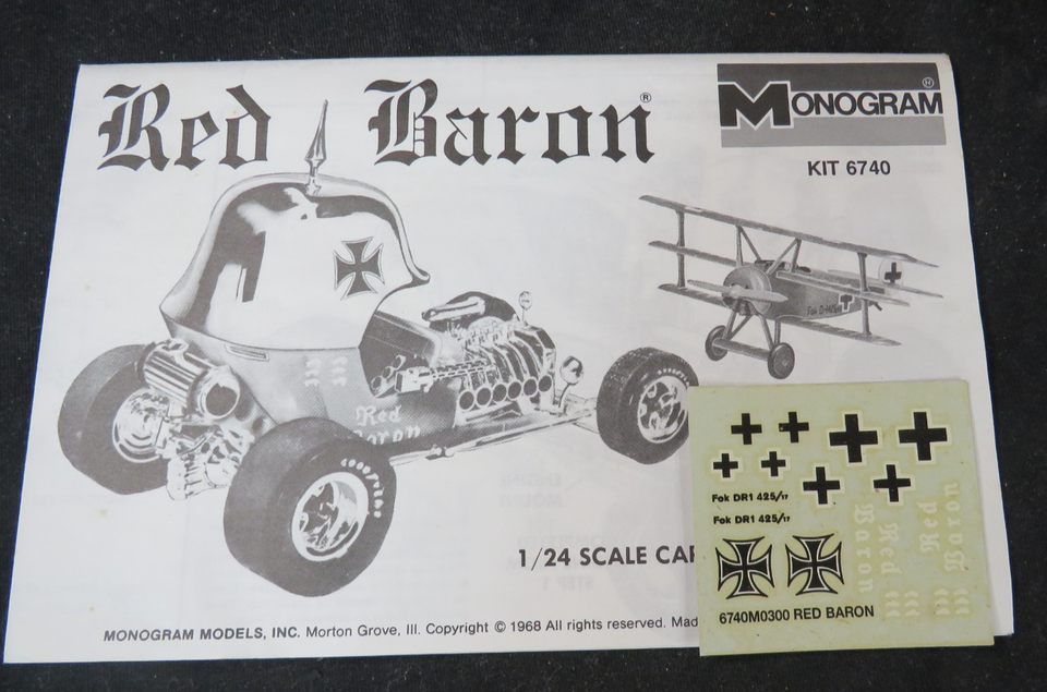 Rare 1/24 Scale Monogram “Red Baron” with Fokker Triplane Model Kit | eBay