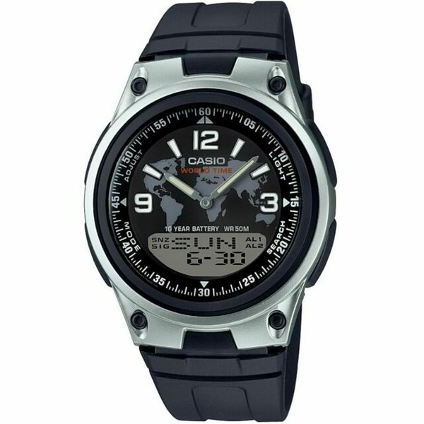 Casio 40mm Men Analogue/Digital Quartz Watch with Resin Strap - Black ...