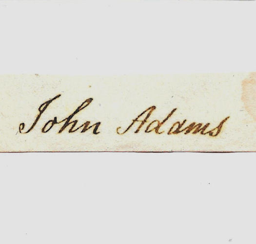 John Adams Signature On The Declaration Of Independence Lot John
