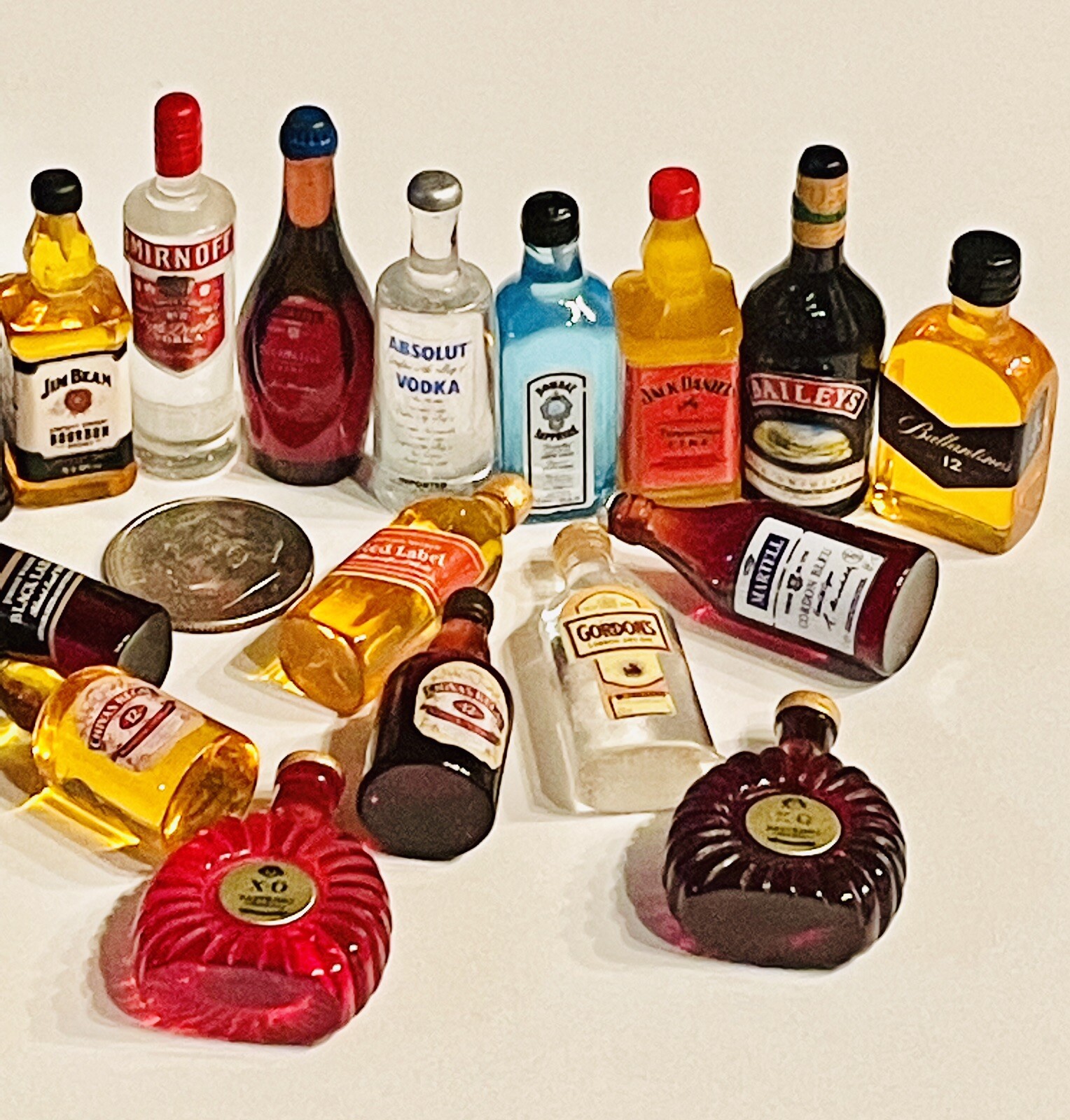 Barbie Dollhouse Miniature Drink Beer Alcohol Liquor Bottle Whiskey Lot ...