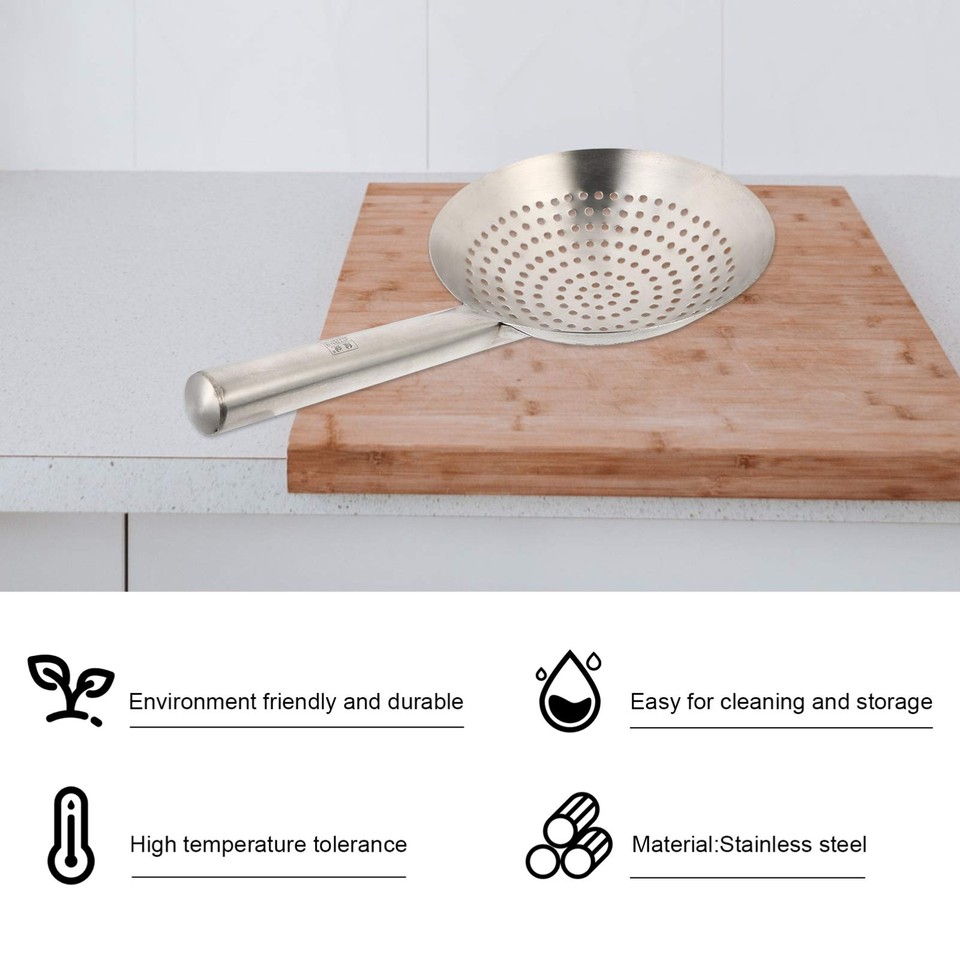 Meat Slotted metal mandarin strainer Skimmer Stainless Steel Colander ...