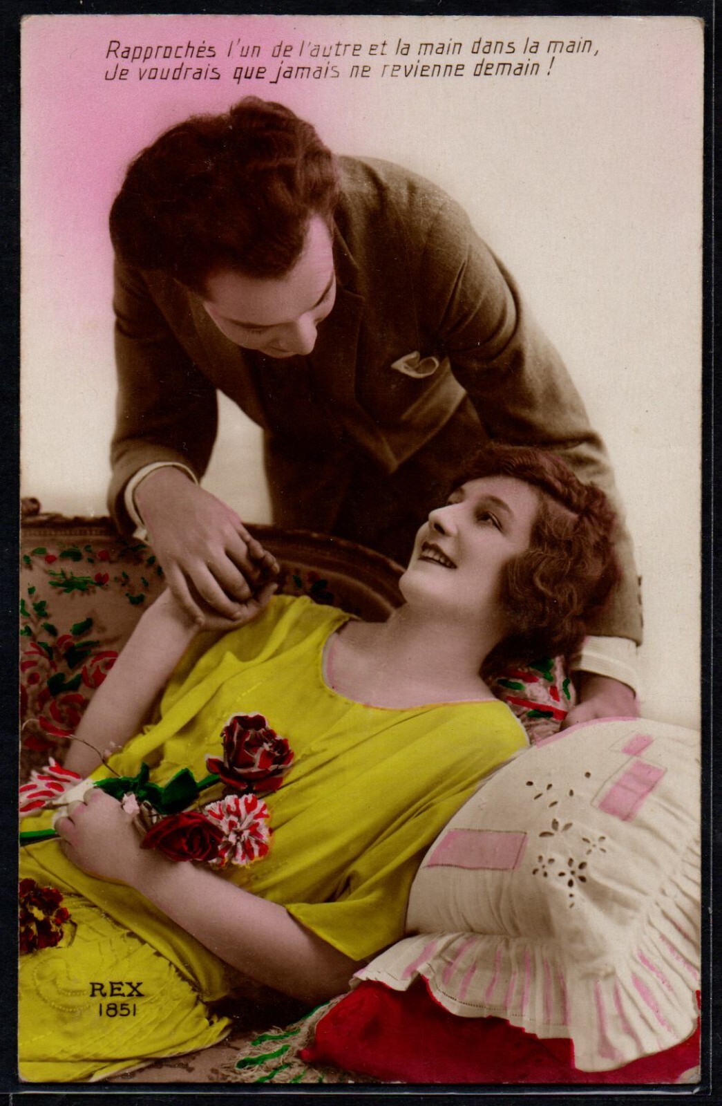 BL102 ART DECO HIGH FASHION COUPLE Lovers Romance KITSCH Tinted PHOTO ...