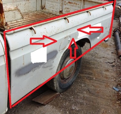 DATSUN NISSAN 520 521 PICKUP 1965 72 BED SIDE PANELS WITH TAIL BODY ...
