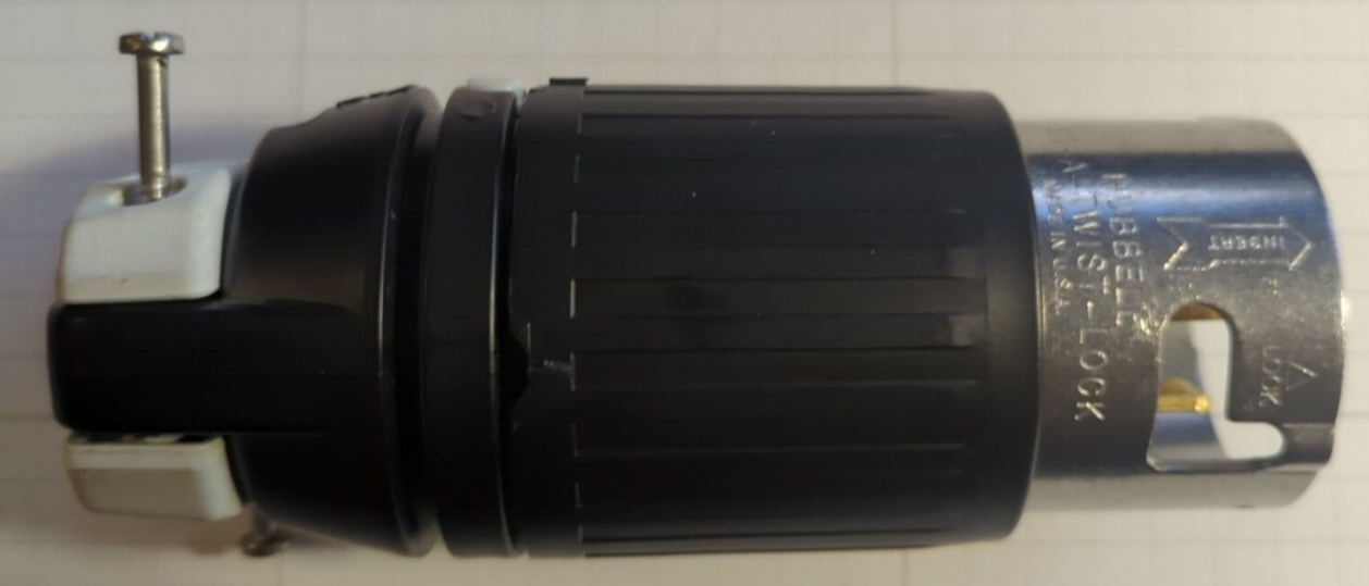 Hubbell 50A C Locking Plug Male, 50A, 125/250V, 2 Pole, 3 wire ...
