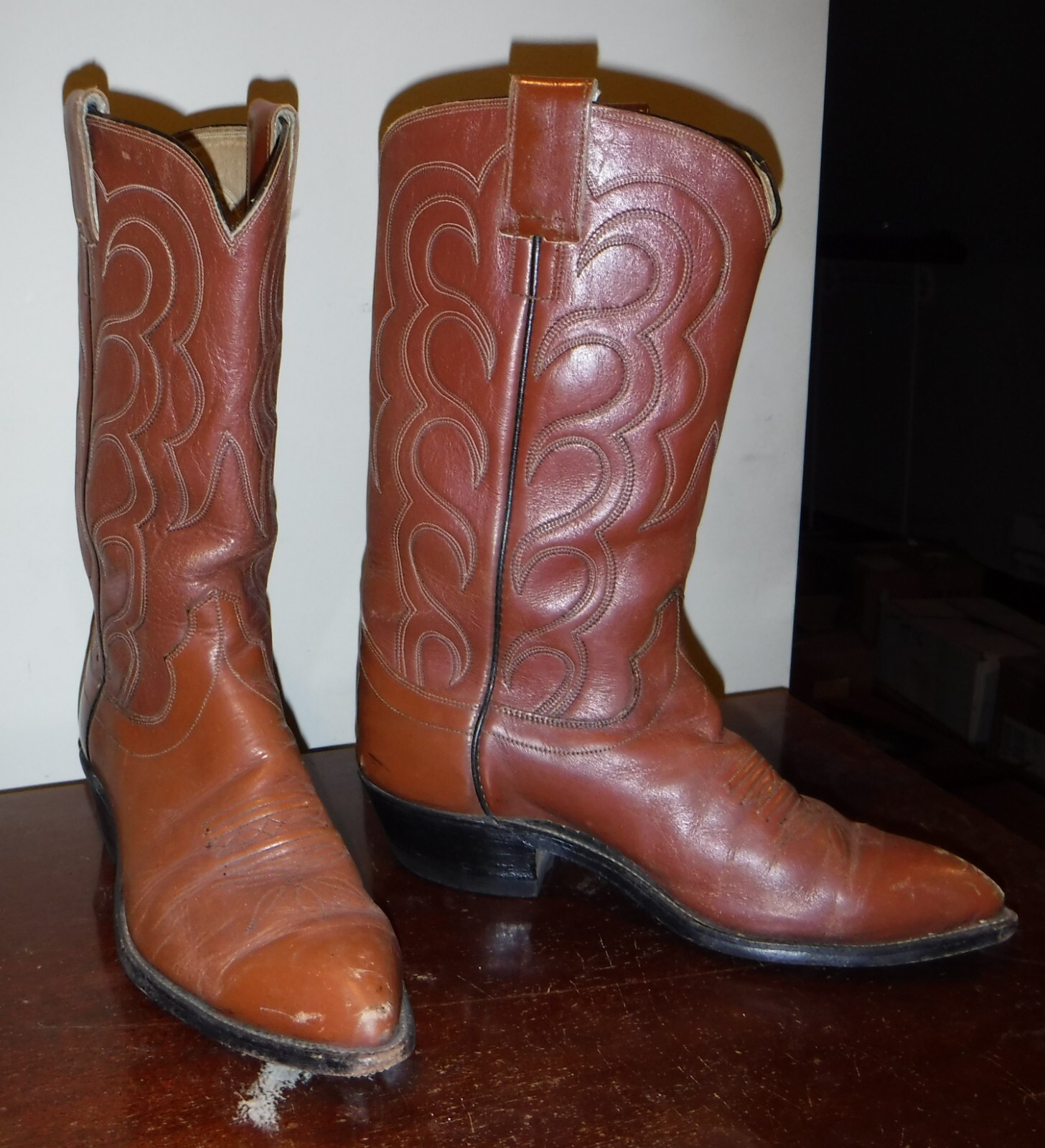 Vintage Olathe Boot Co brown cowboy boots men's 8D | eBay