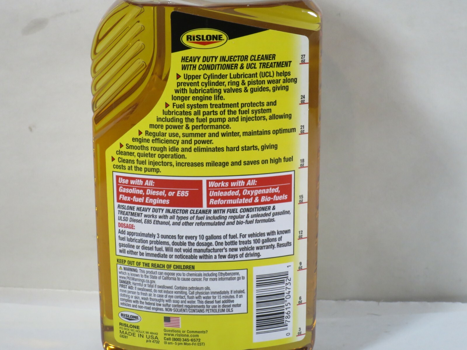 Rislone 4732 Heavy Duty Fuel Injector Cleaner Conditioner UCL Treatment ...