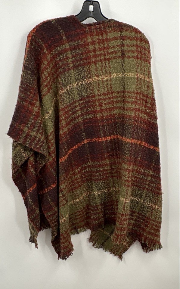 NWT Woolrich Women's Multicolor Boucle Plaid Open Front Wrap Shawl One ...