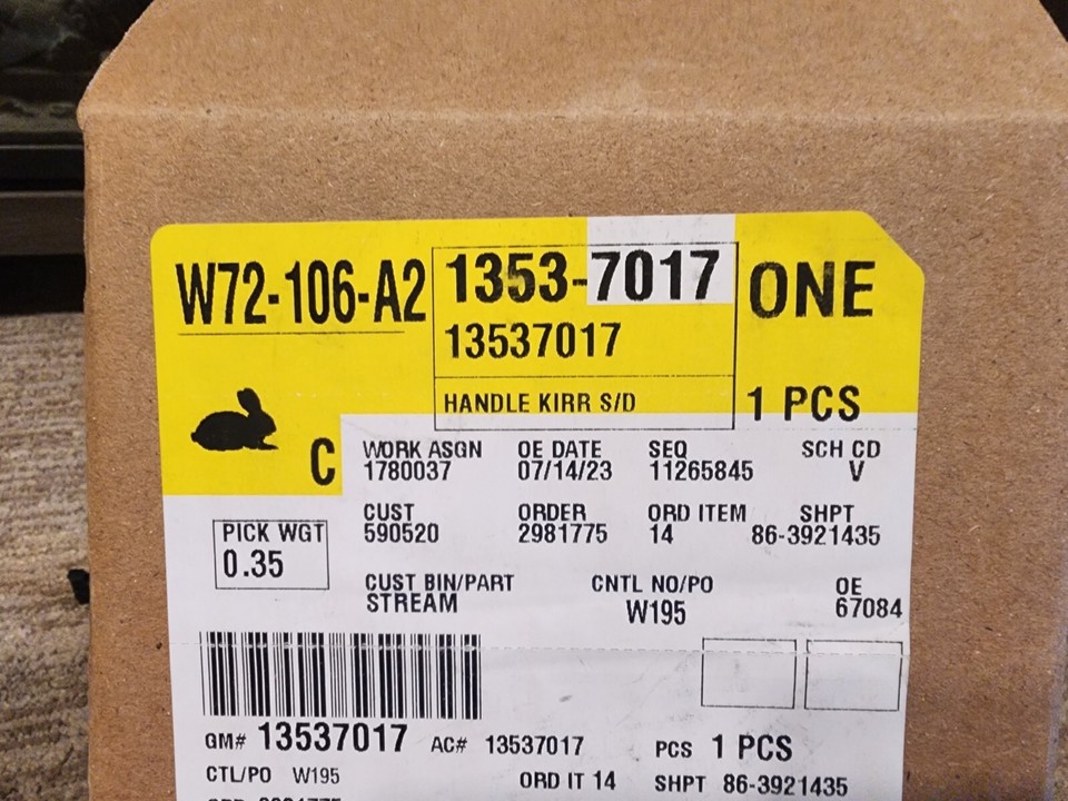 OEM exterior door handle 13537017 with paint to match strip (can offer ...