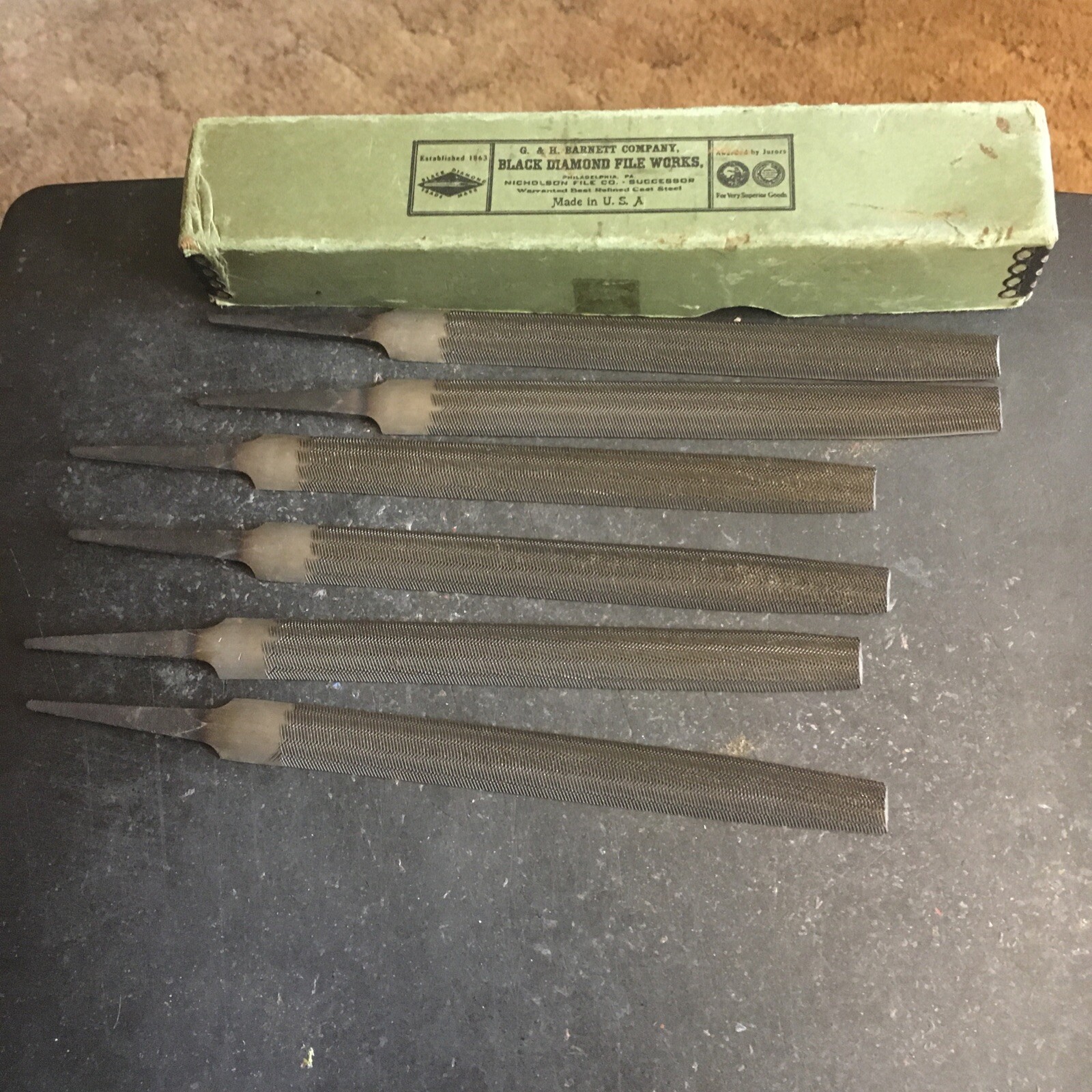 Black Diamond File Works 6 6” Half Round Bastard Metal Files With Box ...