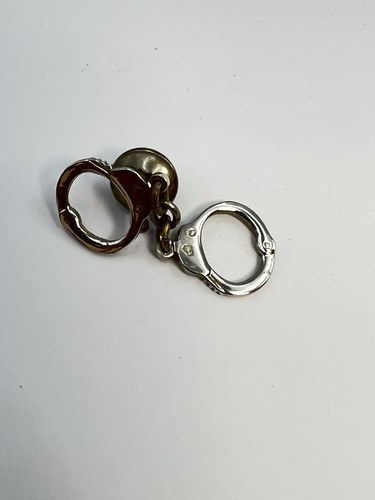 Handcuff pin silver tone. Hat or cap decor Biker, police. | eBay