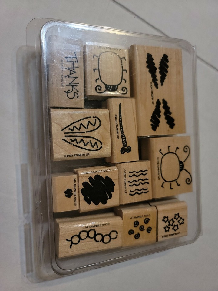 Stampin Up Vintage BUG BUILDERS Stamp Set (2002) 12 Lady Bug Butterfly ...