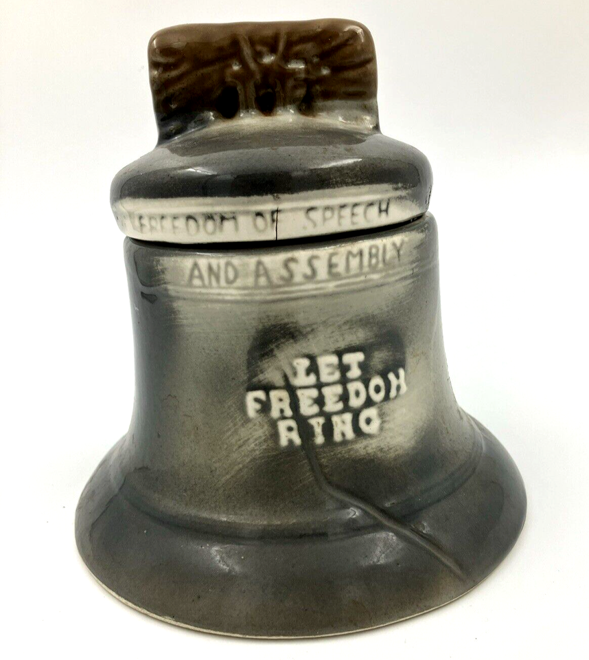 Cookie Jar Let freedom Ring Liberty Grey Bell by House of Webster TX ...