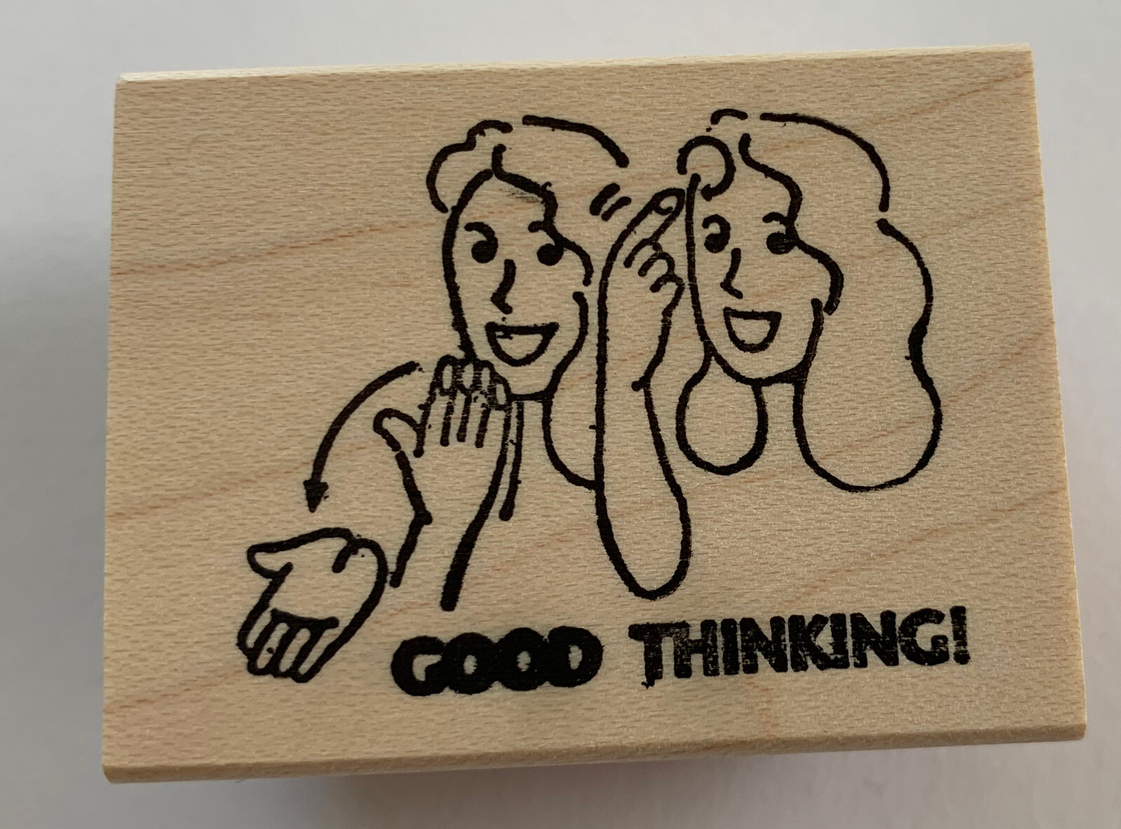 Deaf GOOD THINKING in ASL - Teacher Classroom Rubber Stamp - Deaf ASL ...